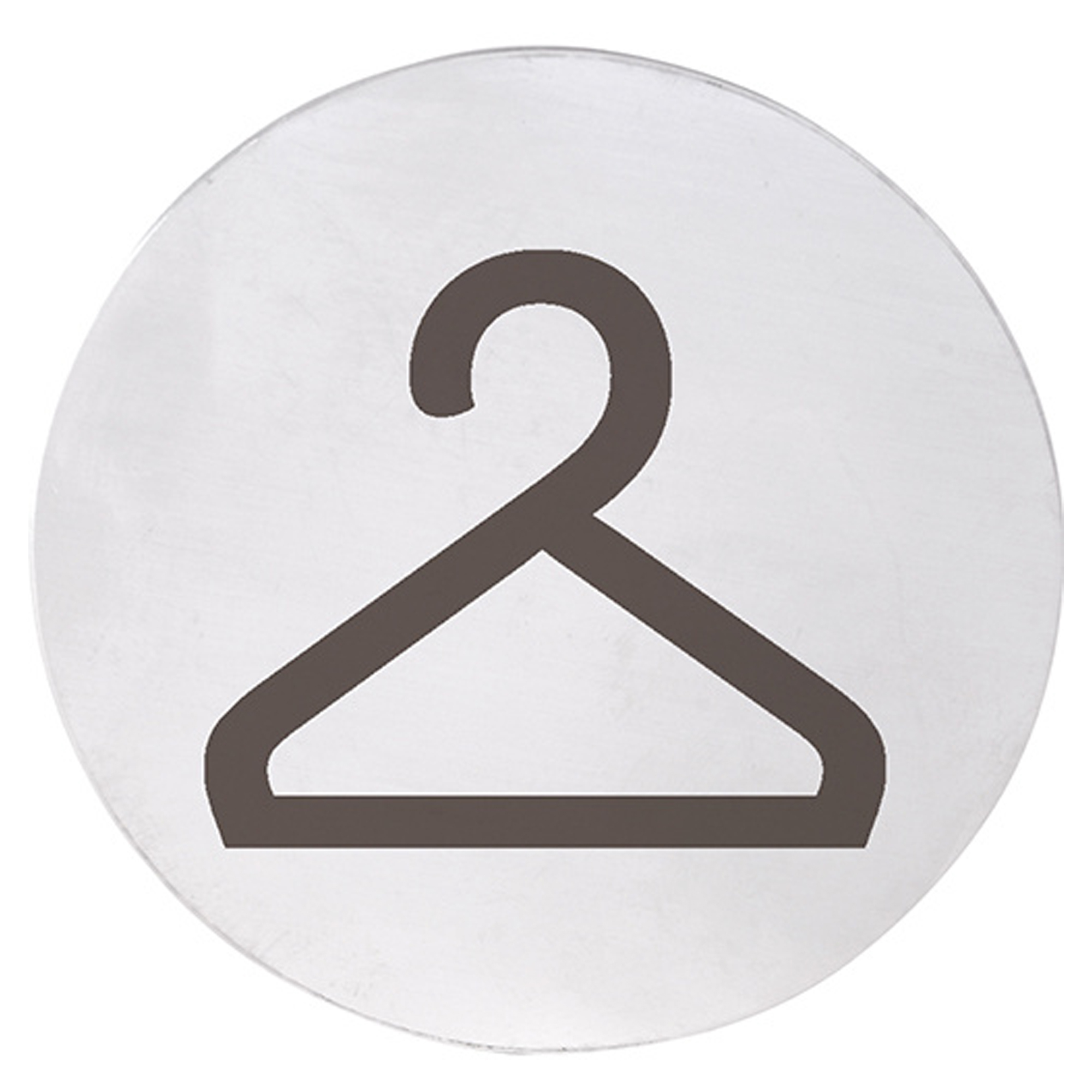 Omklädningsrum Piktogram 8x8 cm Krom Matt Rund | Hill Ceramic®