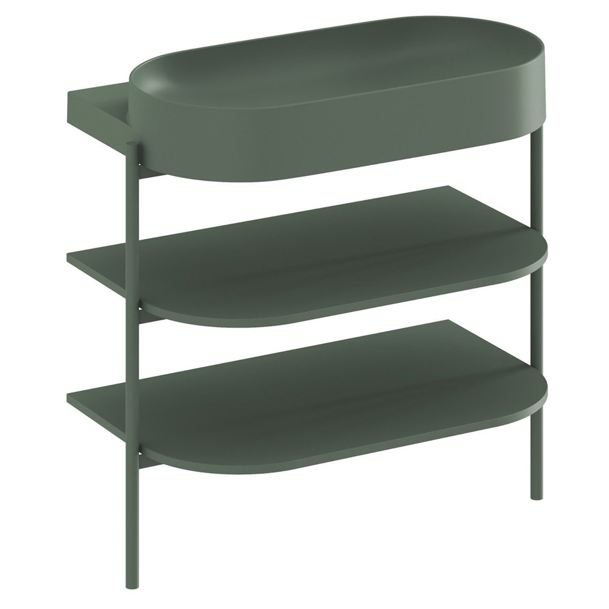 Ravak Tvättställsskåp Yard Grön Matt 80 cm med Handfat & Bottenventil