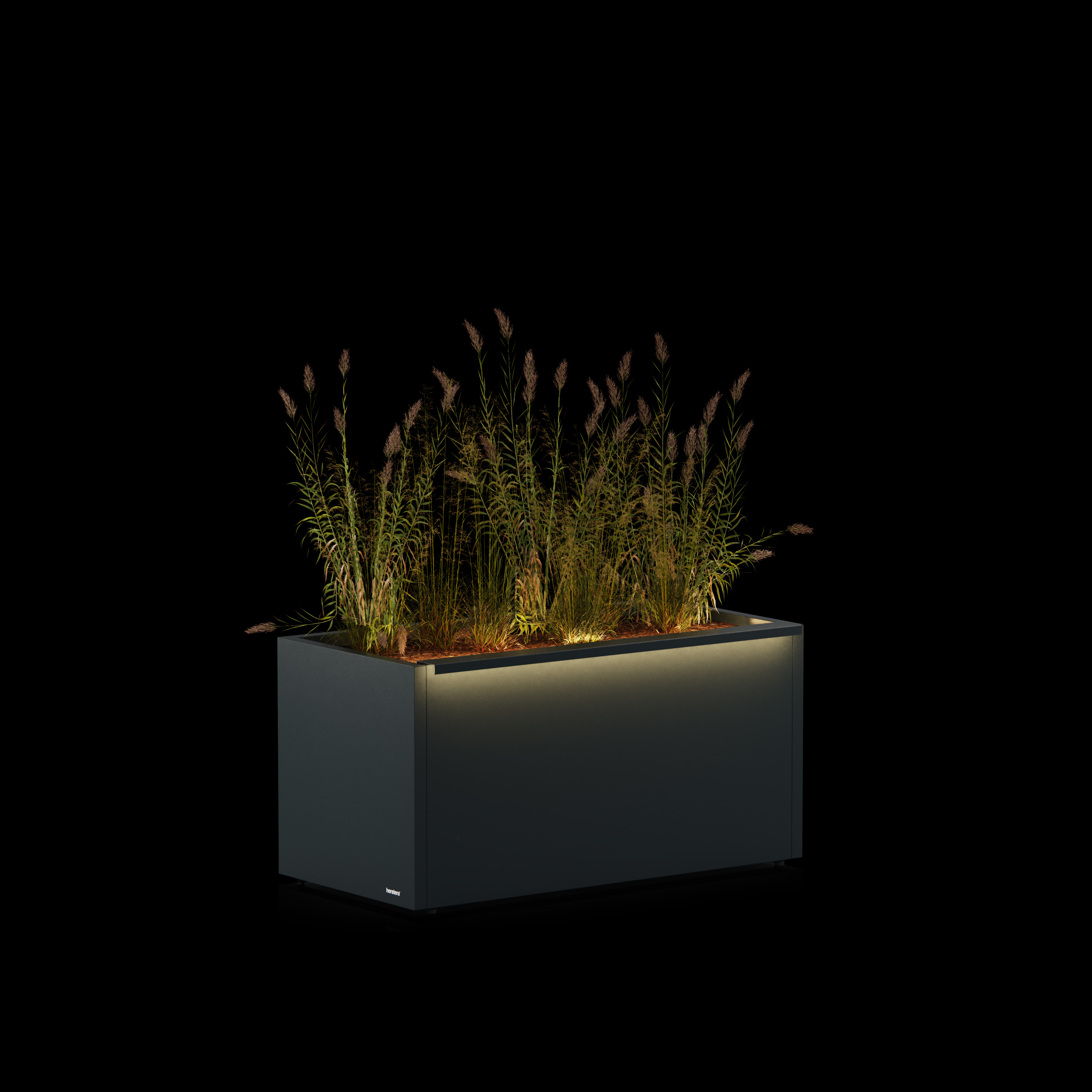 Herstera Utekruka med LED-belysning El Prado Antracit 100x50x50 cm